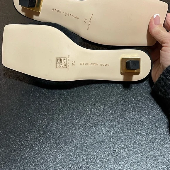 Good American | Shoes | Nwt Good American Terry Kickstand Mule Black ...
